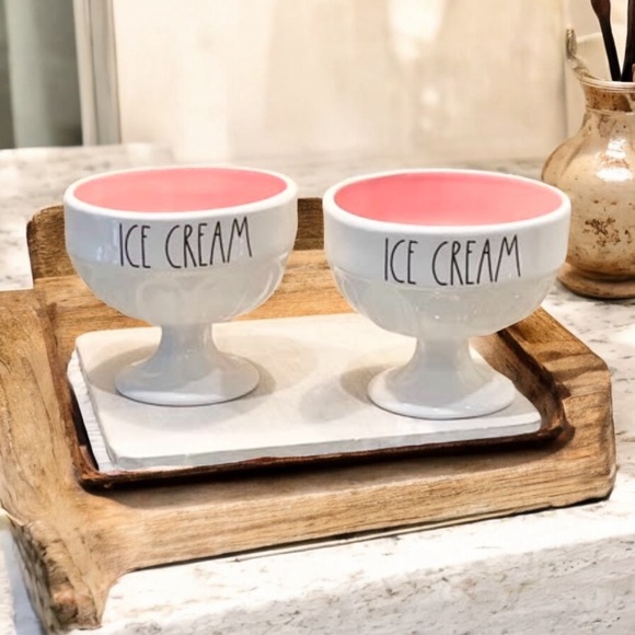 Rae Dunn | Kitchen | New Rae Dunn Pink And White Ice Cream Bowls | Poshmark